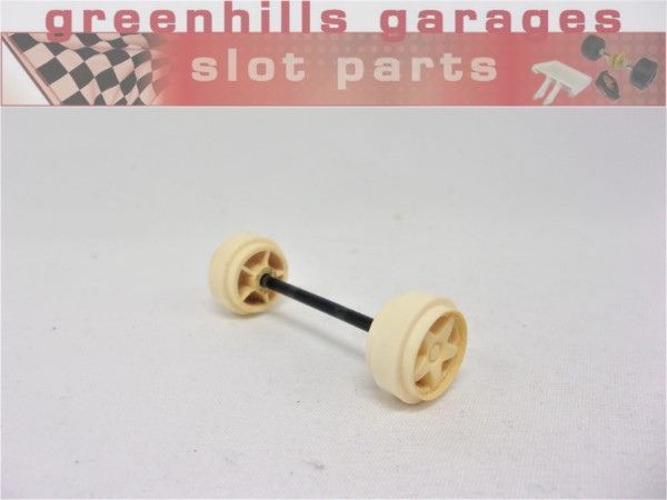Greenhills Scalextric Toyota Corolla Front Axle+Wheels White- Used ...