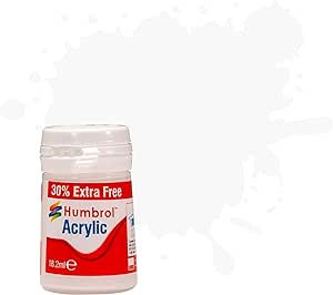 Greenhills Humbrol 18.2ml Bottle of Acrylic Paint Matt White AB0034 EP ...