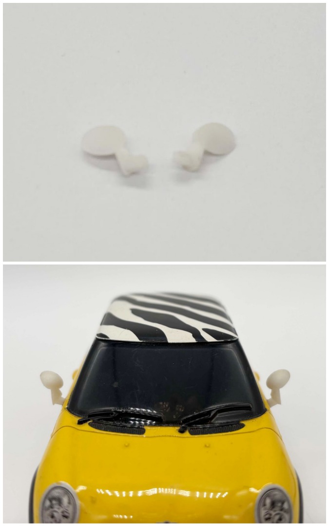 Greenhills Repro White Wing Mirror Pair for Scalextric BMW Mini Cooper ...